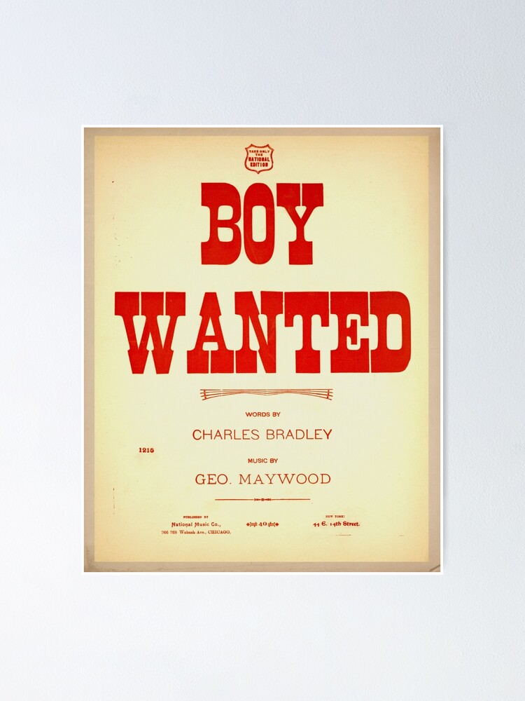 "Boy Wanted" Poster by manbird | Redbubble