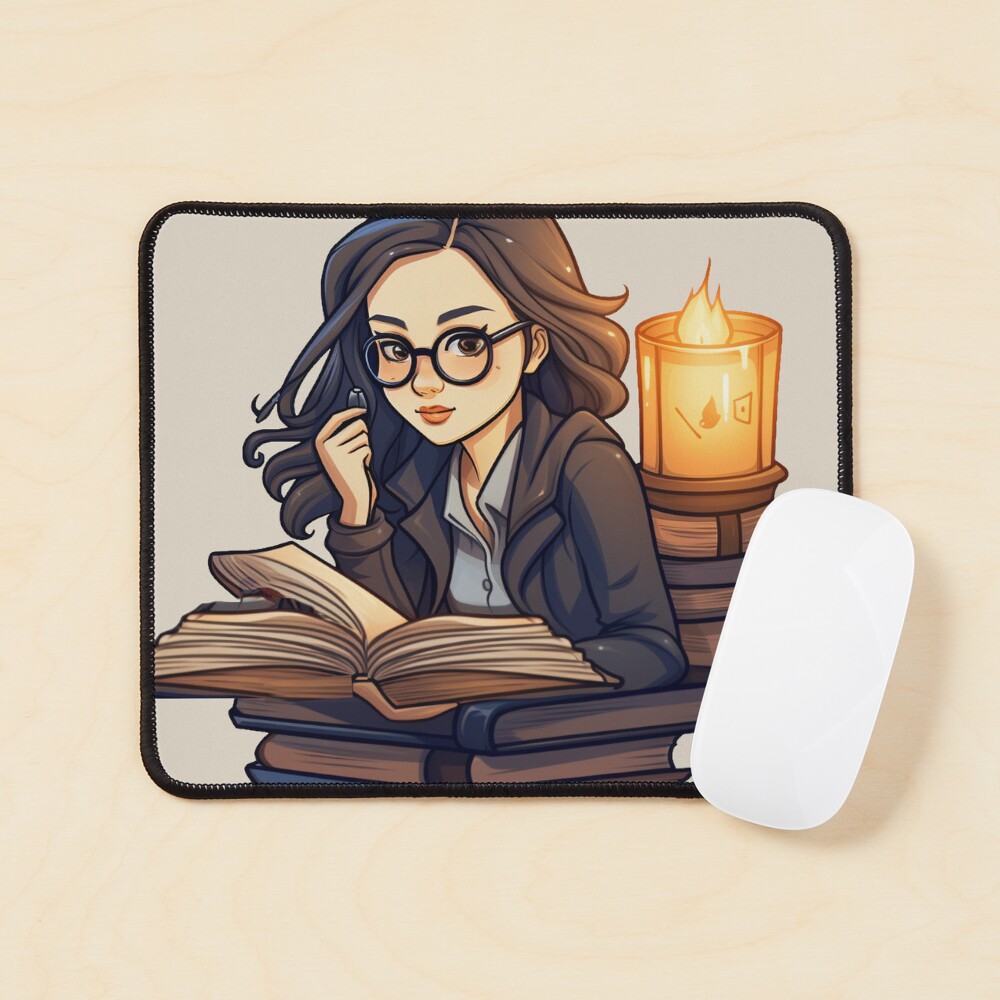 "Bright Beautiful Bookworm Scholarly Asian Girl in a Stack of Books Light Academia Smart Girl ...