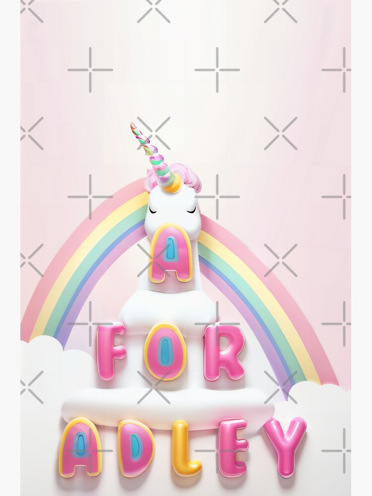 "A For Adley" Sticker for Sale by AykutDoodle | Redbubble