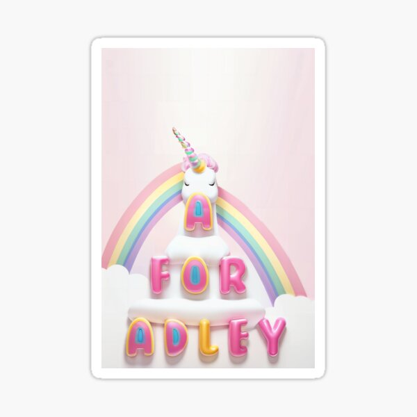 "A For Adley" Sticker for Sale by AykutDoodle | Redbubble