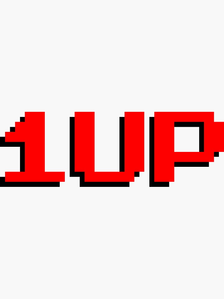 "Classic Arcade Style 1UP Logo" Sticker for Sale by RetroGameDev ...