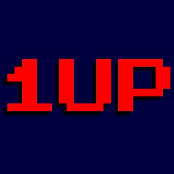 "Classic Arcade Style 1UP Logo" Sticker for Sale by RetroGameDev ...