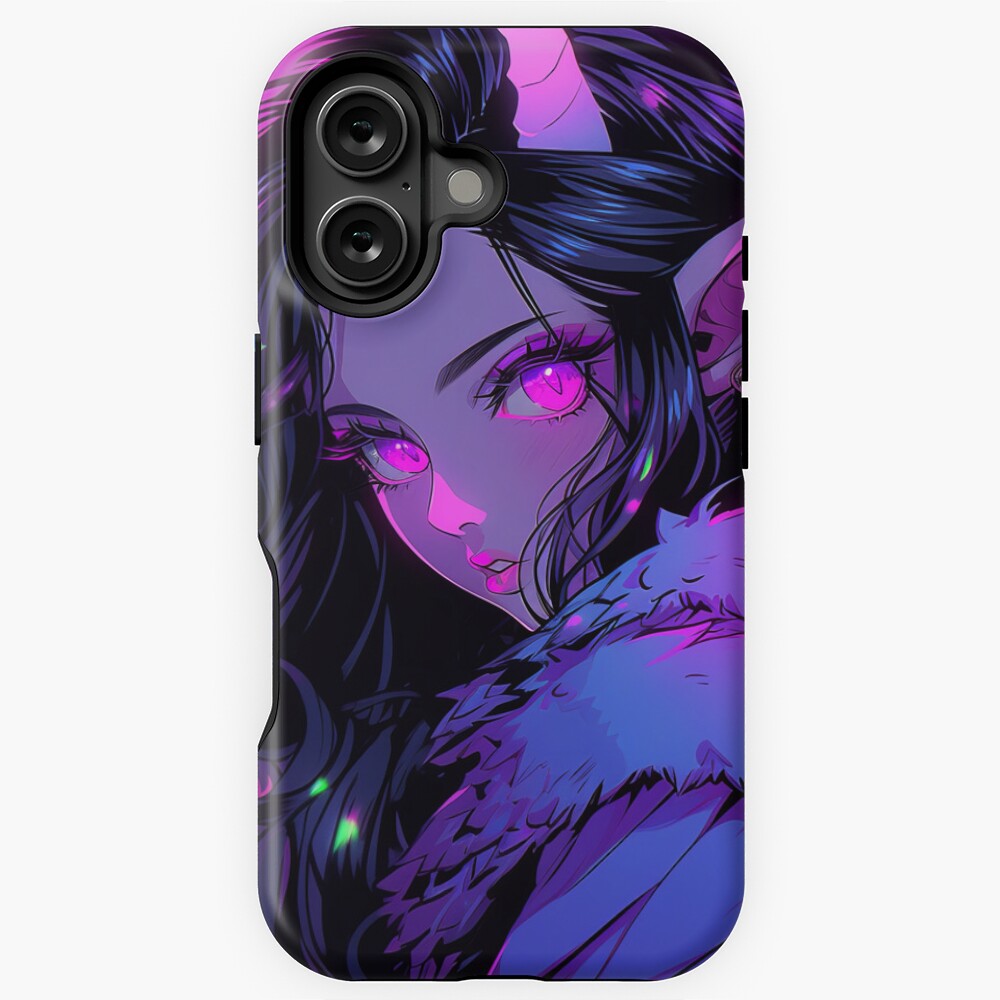 "Cute Purple Pink Preppy Demon Anime Girl" Sticker for Sale by ...