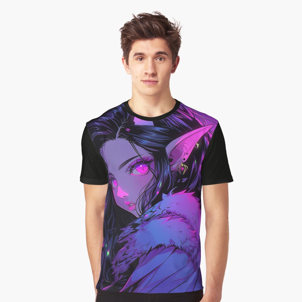 "Cute Purple Pink Preppy Demon Anime Girl" Sticker for Sale by ...