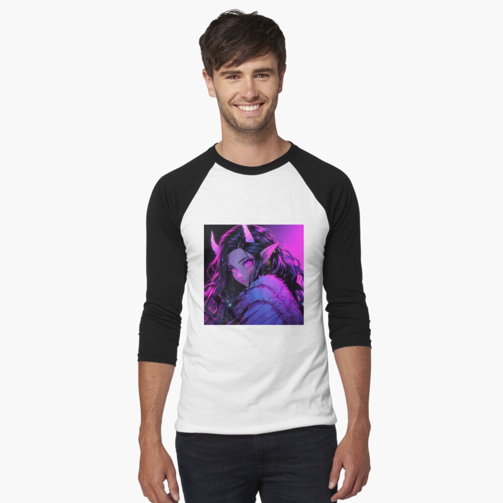 "Cute Purple Pink Preppy Demon Anime Girl" Sticker for Sale by ...