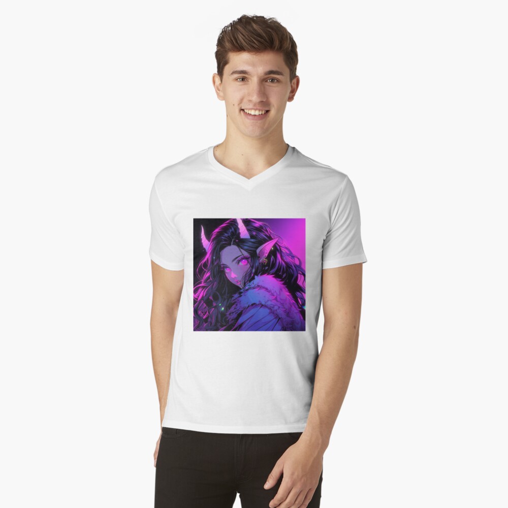 "Cute Purple Pink Preppy Demon Anime Girl" Sticker for Sale by ...