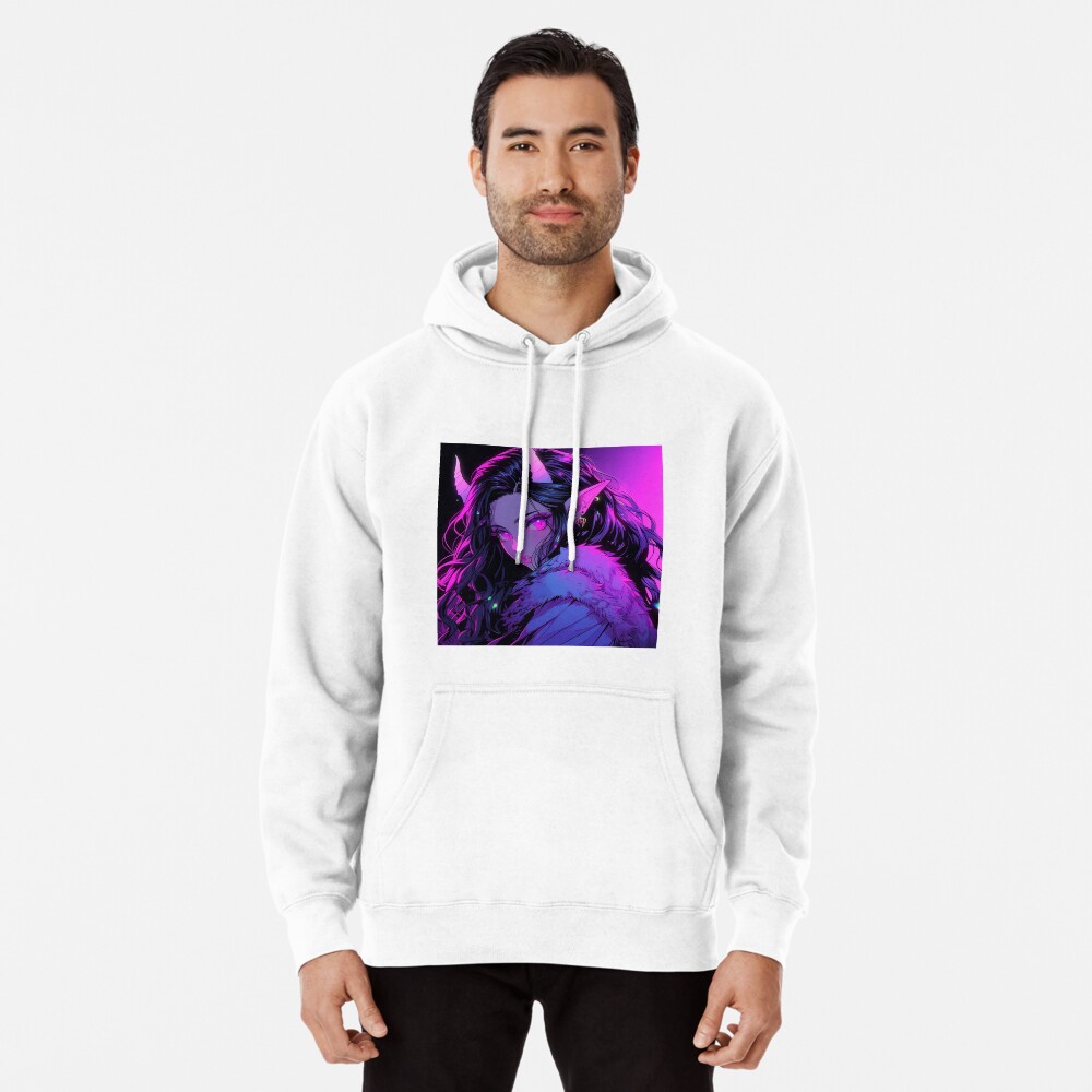 "Cute Purple Pink Preppy Demon Anime Girl" Sticker for Sale by ...