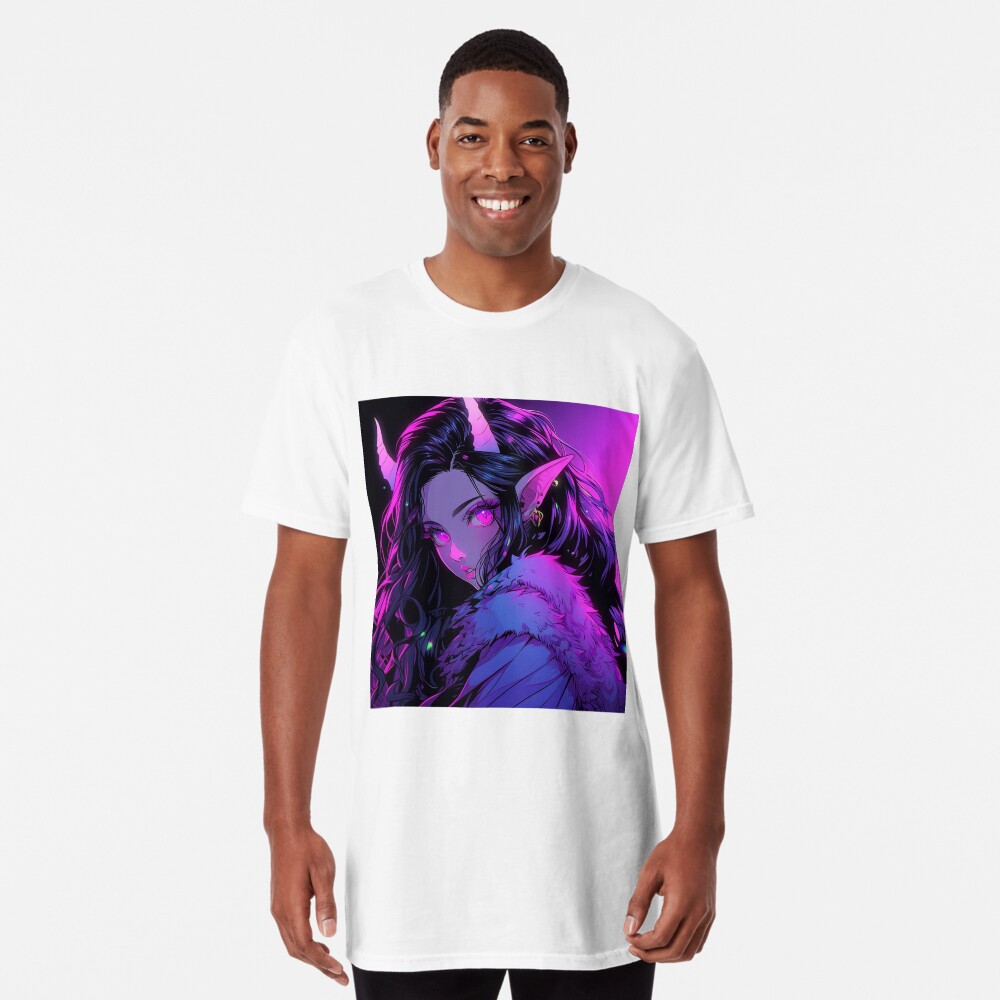 "Cute Purple Pink Preppy Demon Anime Girl" Sticker for Sale by ...