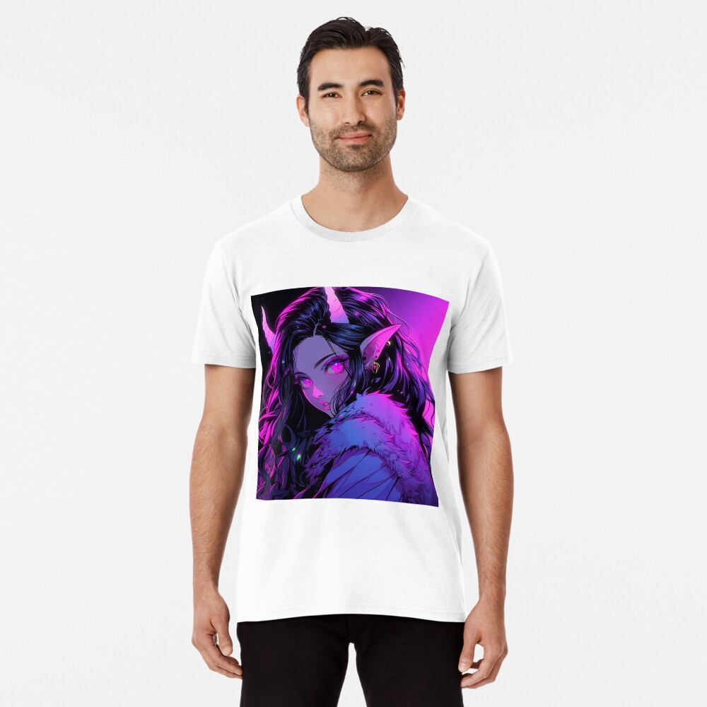 "Cute Purple Pink Preppy Demon Anime Girl" Sticker for Sale by ...