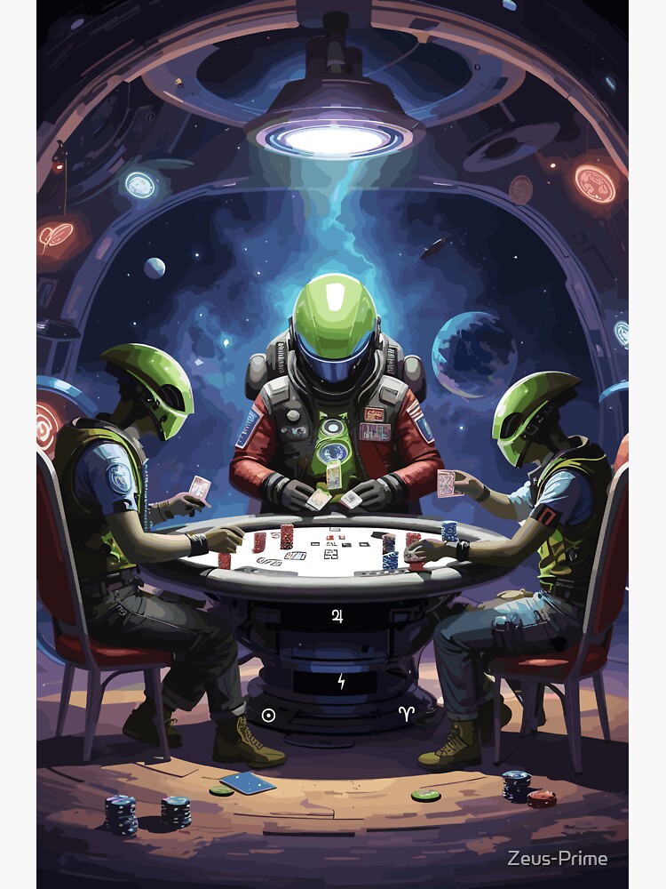 "Alien Poker Game" Sticker for Sale by Zeus-Prime | Redbubble