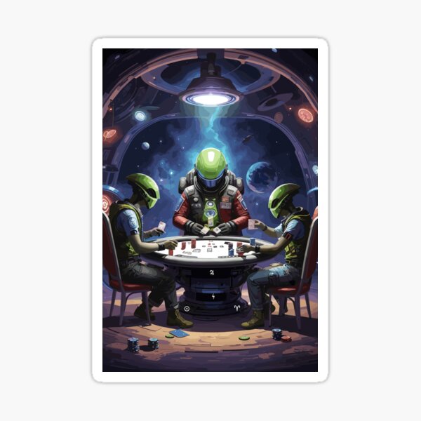 "Alien Poker Game" Sticker for Sale by Zeus-Prime | Redbubble