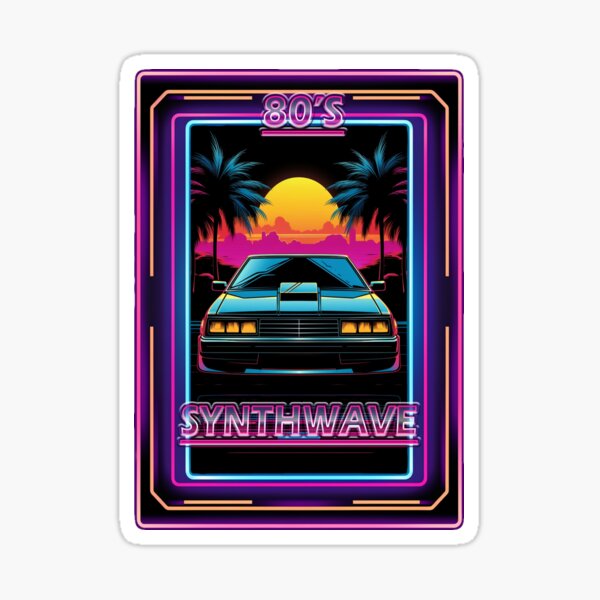"80`s Synthwave- Car" Sticker for Sale by Gypsykiss | Redbubble