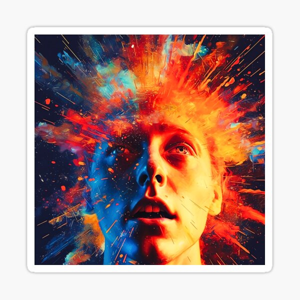 "Cognitive Cataclysm, Unraveling of a Cerebral Dichotomy" Sticker for ...