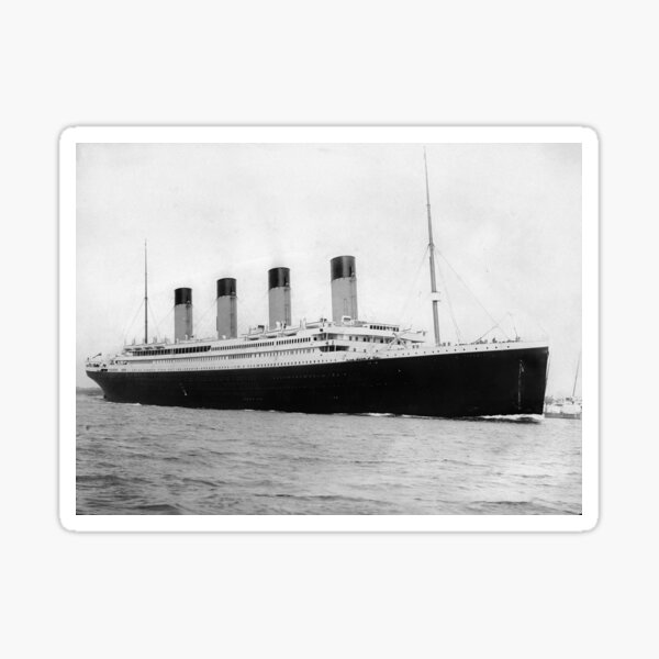 "RMS Titanic Black and White Vintage Photo" Sticker for Sale by ...