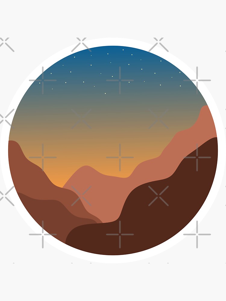 "Aesthetic outdoorsy desert sunset / sunrise design " Sticker for Sale ...