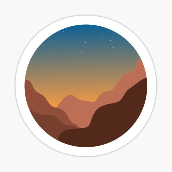"Aesthetic outdoorsy desert sunset / sunrise design " Sticker for Sale ...