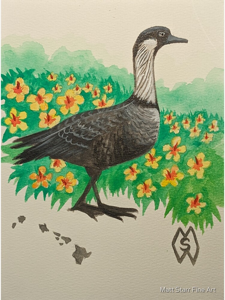 "Hawaii state bird and flower, the Nene and yellow hibiscus" Sticker ...