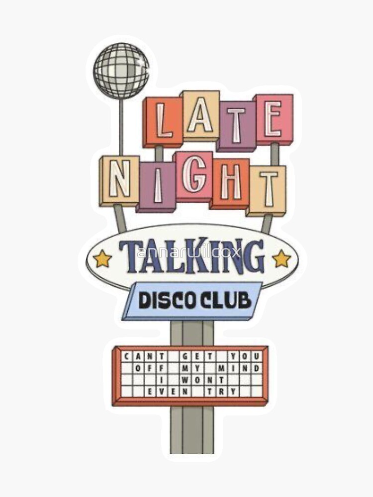 "'Late Night Talking Disco Club' Harry Styles" Sticker for Sale by ...