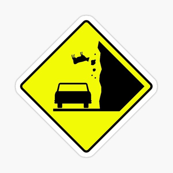 "178 Falling Cow Sign" Sticker for Sale by KrazyDazey | Redbubble