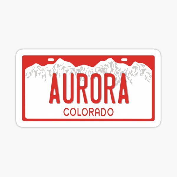 "Aurora Colorado Red License Plate" Sticker for Sale by BahayProduction ...