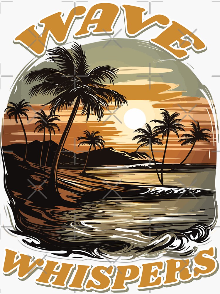 "Beach-Inspired: Wave Whispers" Sticker for Sale by NangeandGabe ...