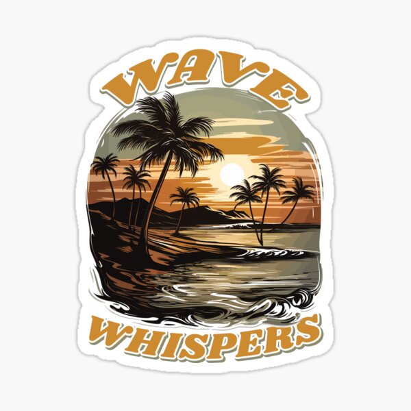 "Beach-Inspired: Wave Whispers" Sticker for Sale by NangeandGabe ...