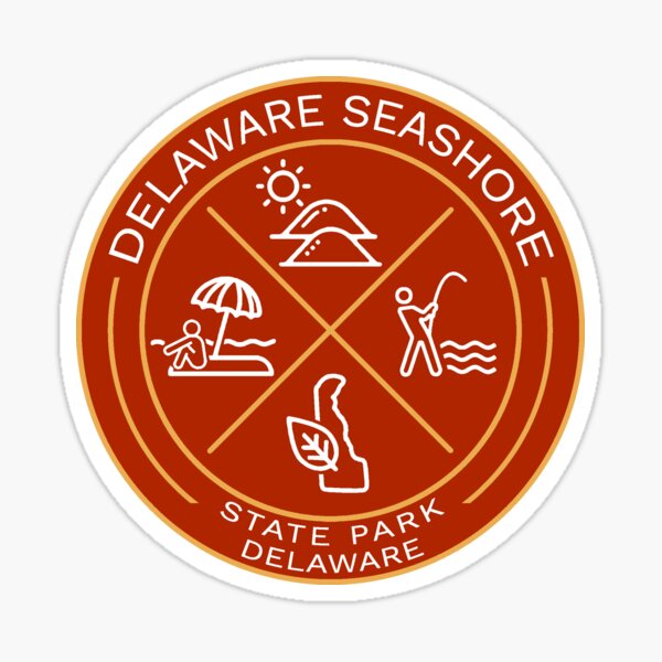 "Delaware Seashore State Park Heraldic Logo Orange" Sticker for Sale by ...