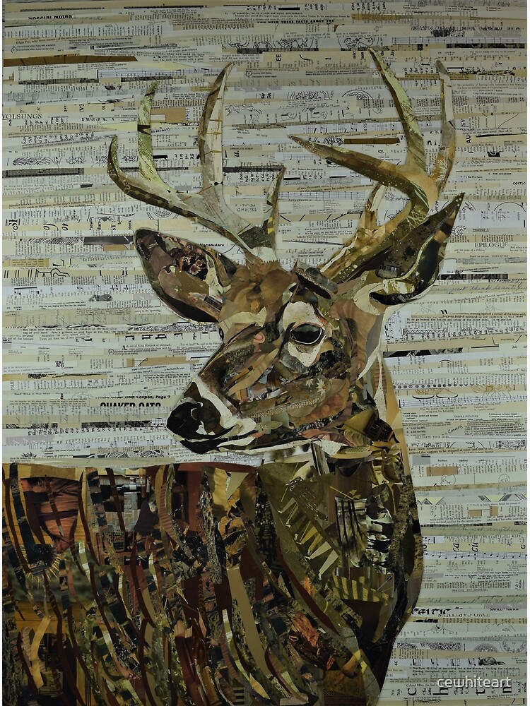 "Whitetail Deer Collage Art Unique" Art Print by cewhiteart | Redbubble