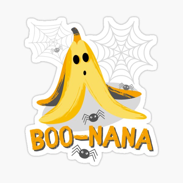 "Boo-nana Banana Ghost Halloween Design " Sticker for Sale by Ching ...