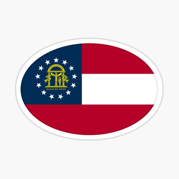 "Georgia GA State Flag — Oval Decal" Sticker for Sale by chgt | Redbubble