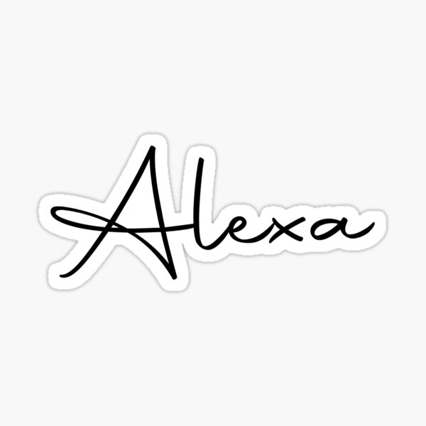 "Alexa Cursive Name Label (Black)" Sticker for Sale by NafilNafiz ...