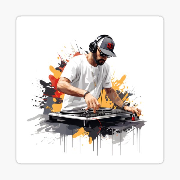 "hip hop dj" Sticker by popa-che | Redbubble