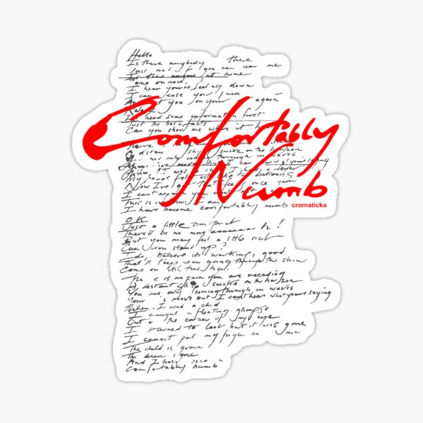 "Comfortably Numb" Sticker for Sale by IsobelLewis | Redbubble