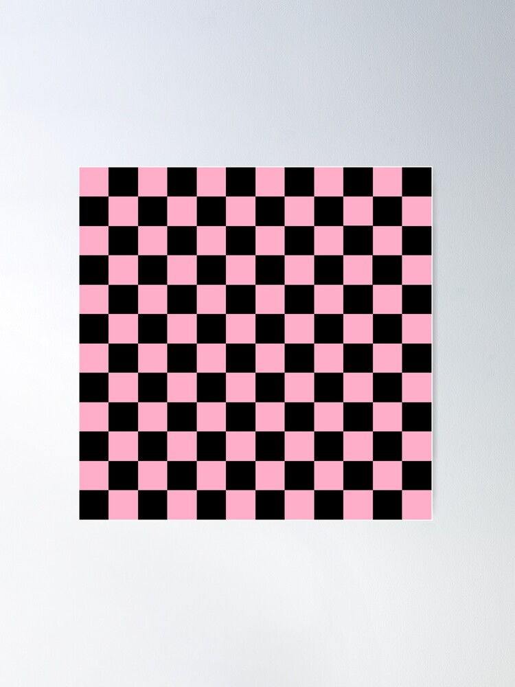 Pink And Black Checkered Wallpaper