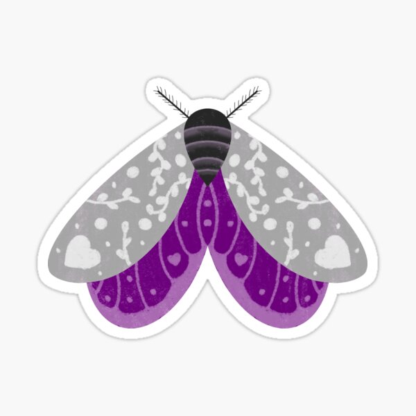 "Ace/Demi Pride Flag Moth" Sticker for Sale by RachelAnitra | Redbubble