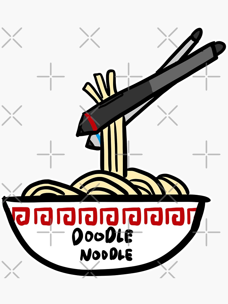 "Doodle Noodle " Sticker for Sale by TheHALOWORKSHOP | Redbubble