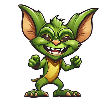 "Smiling Green Gremlin Character" Sticker for Sale by Quitekibbles ...