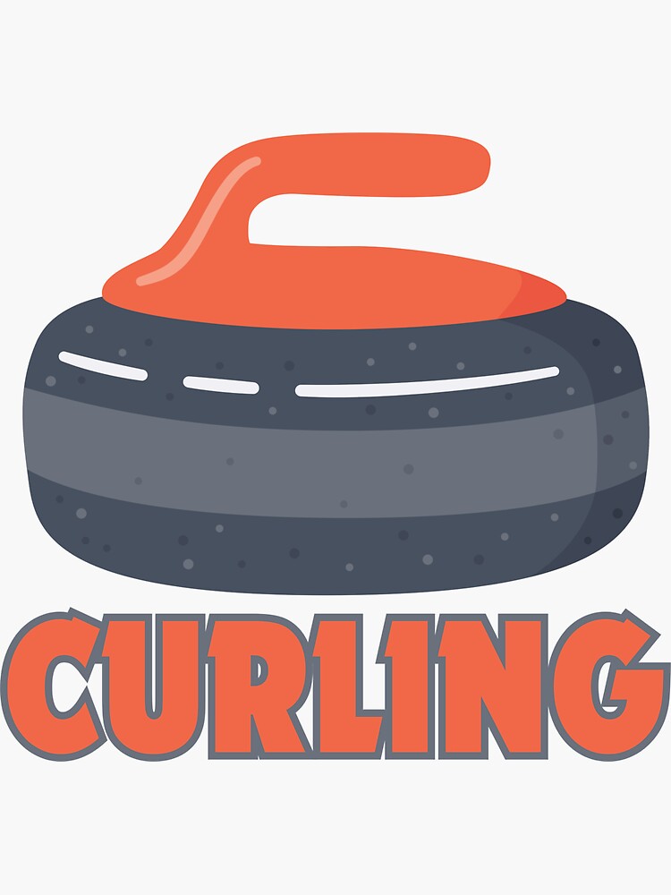 "Curler sliding Curling Funny Retro Curling Sport Player" Sticker for ...