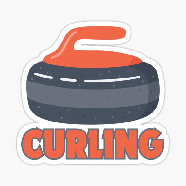 "Curler sliding Curling Funny Retro Curling Sport Player" Sticker for ...