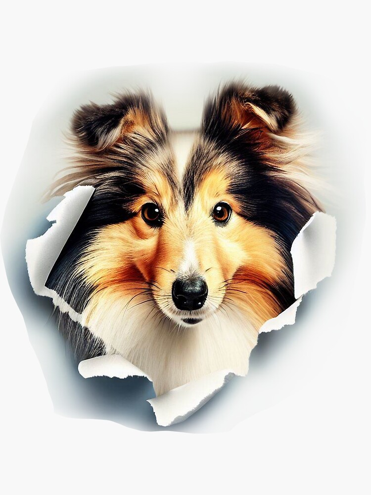"Adoration in Art, I Love My Sheltie" Sticker for Sale by Gareth Parkes ...