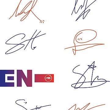 "Design with the signatures of the enhypen group" Sticker by mbs-desing ...