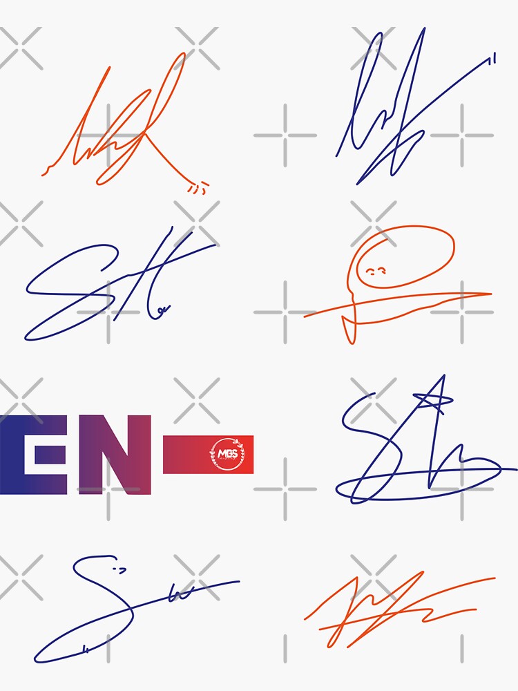 "Design with the signatures of the enhypen group" Sticker by mbs-desing ...