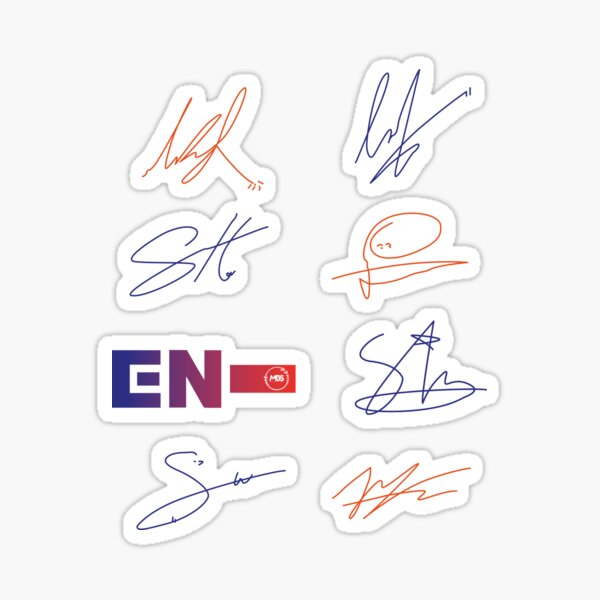 "Design with the signatures of the enhypen group" Sticker by mbs-desing ...
