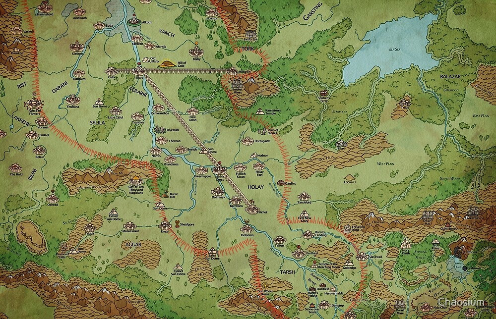 "Southern Peloria Map by Darya Makarava" by Chaosium | Redbubble