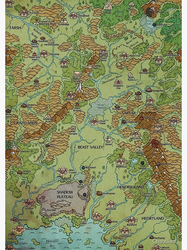 "Dragon Pass and Prax Map by Darya Makarava" Spiral Notebook for Sale ...