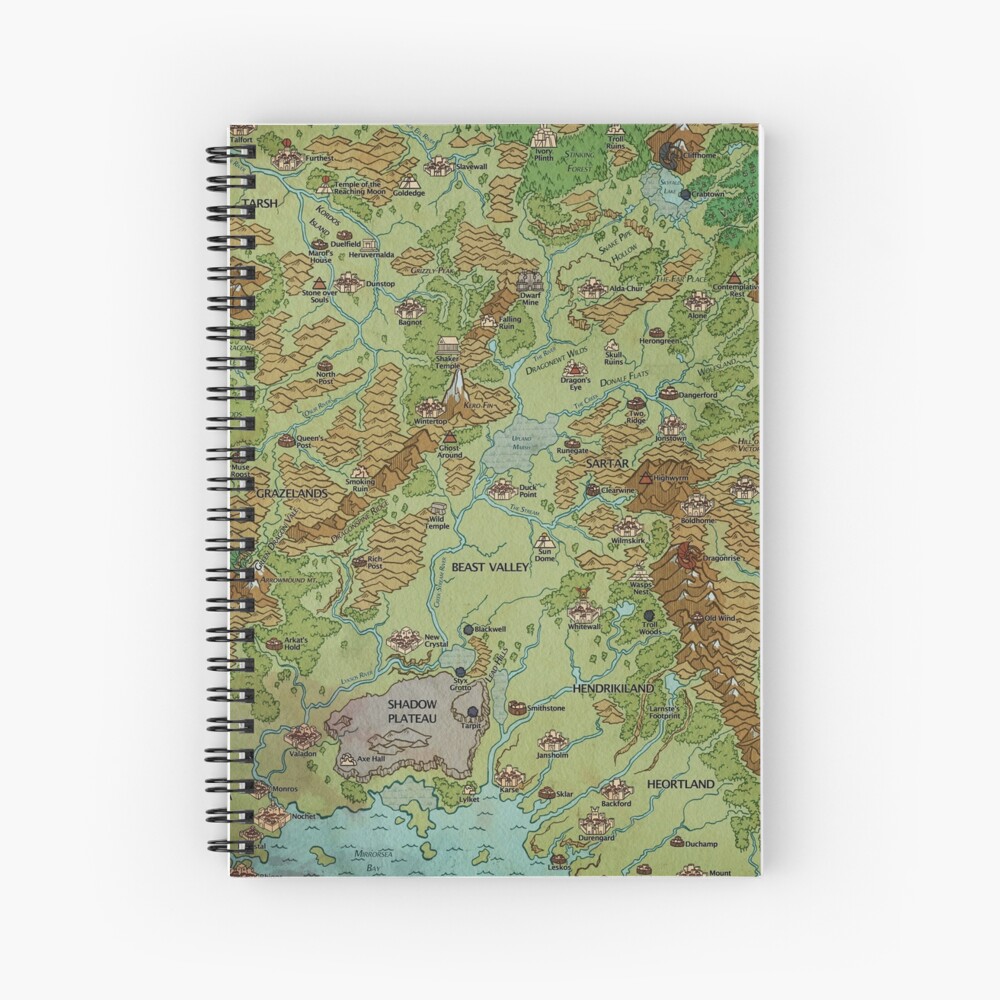 "Dragon Pass and Prax Map by Darya Makarava" Spiral Notebook for Sale ...