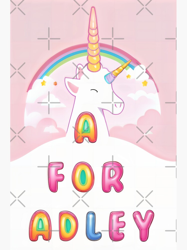 "A For Adley" Sticker for Sale by AykutDoodle | Redbubble
