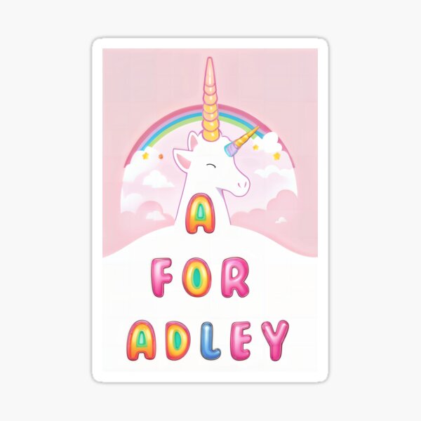 "A For Adley" Sticker for Sale by AykutDoodle | Redbubble