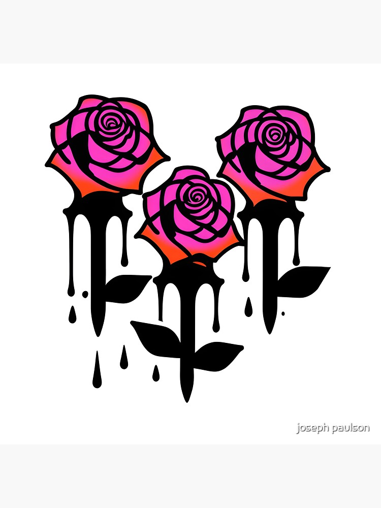 "3 dripping roses 2023 tileartwork" Sticker for Sale by joseph paulson ...