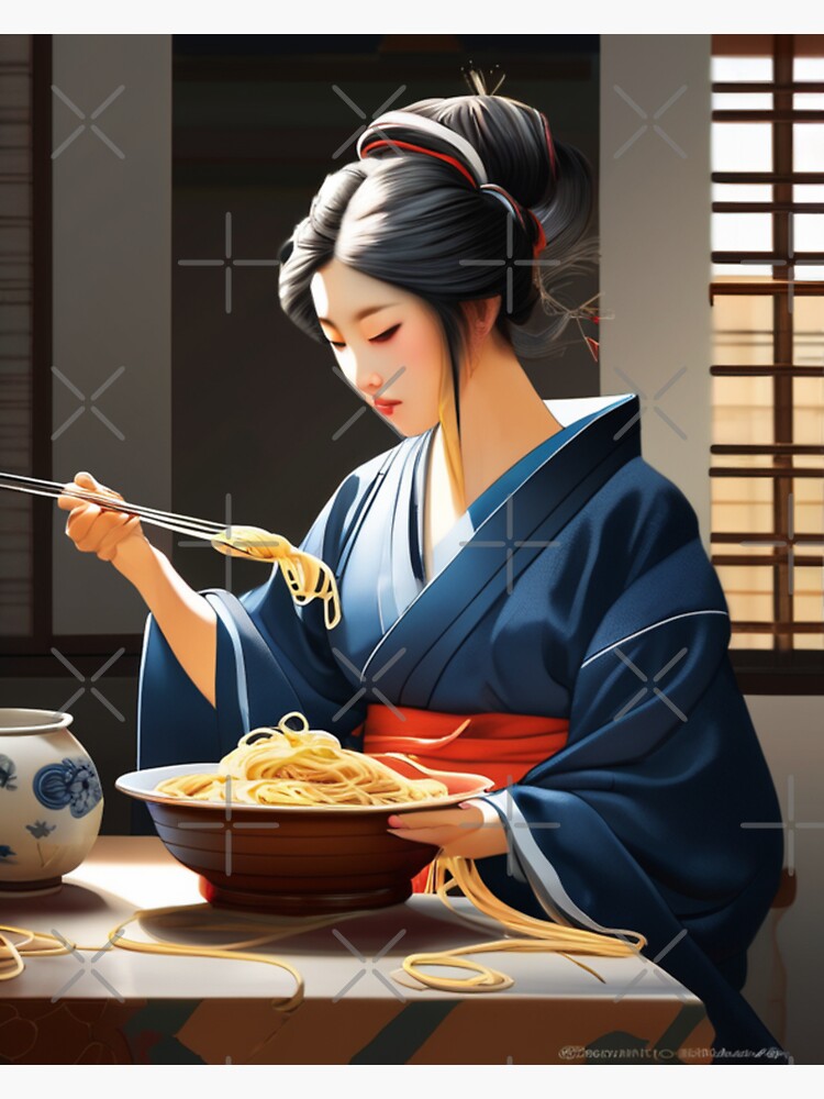 "girl eating spaghetti" Sticker for Sale by EuropeanPrints | Redbubble